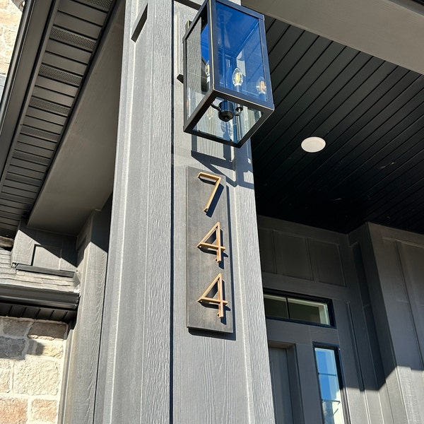 Gold House Number Sign, Vertical Address Plaque, New Home Gift ...