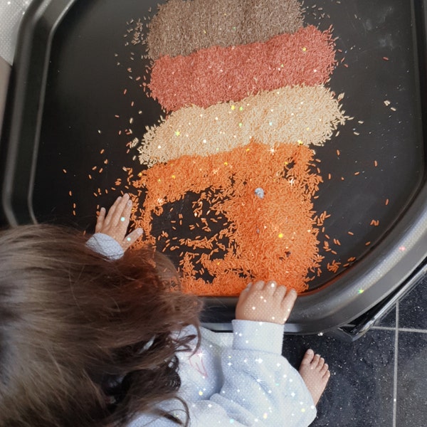 Coloured Sensory Rice. Variety If Colour Mixes. Tuff Tray, Tinker Tray ...