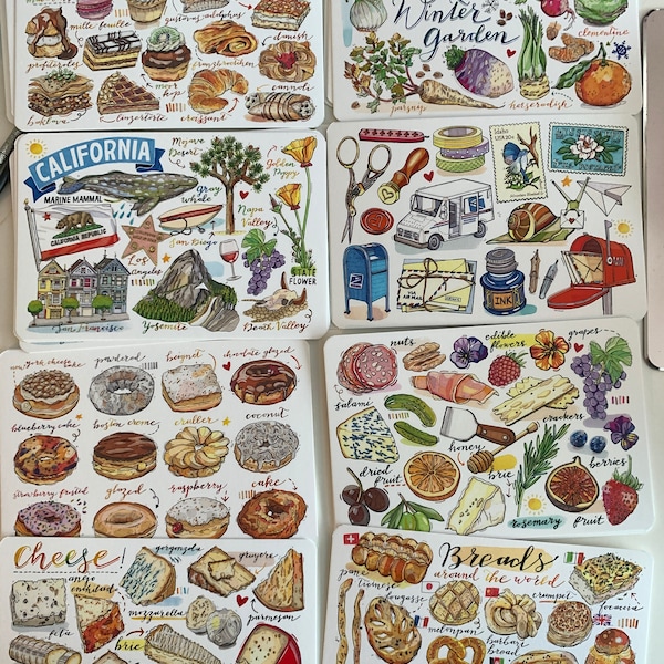 Pastries Postcard. - Etsy