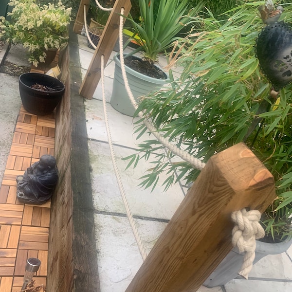 Wood/timber Post and Rope, NO DIG Kit! Richthepostman (28mm Single Rope ...