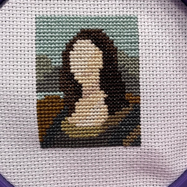 The Mona Lisa Cross-stitch Pattern, Mini Art, PDF Download, Leonardo Da ...