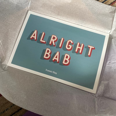 Alright Bab Art Print Birmingham Saying Art Print Brummie - Etsy UK