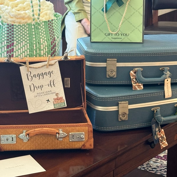 Baggage Drop-off Sign Travel Themed Bridal Shower, Traveling From Miss ...