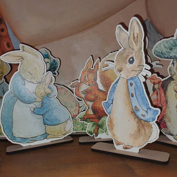 Set of 7 Peter Rabbit & Friends Figures | Wooden Peter Rabbit ...