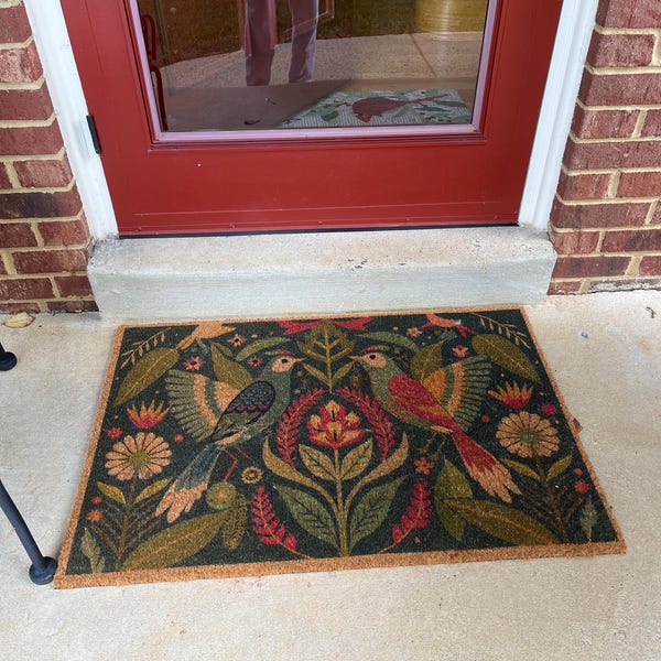 Floral Front Door Decor, Floral Doormat, Colorful Doormat, Housewarming ...