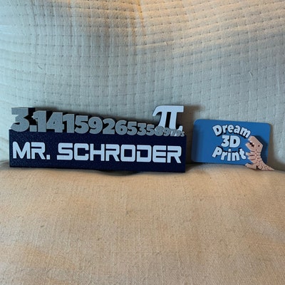 Math Pi Name Sign 3D Printed Name Plate Math Teacher Gift Math Gift ...