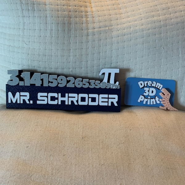 Math Pi Name Sign 3D Printed Name Plate Math Teacher Gift Math Gift ...
