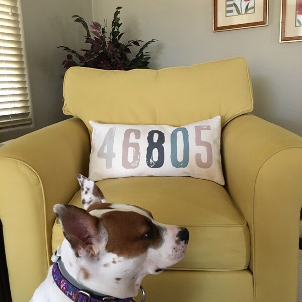 Zip Code Pillow, Area Code Pillow, Housewarming Gift, Personalized ...