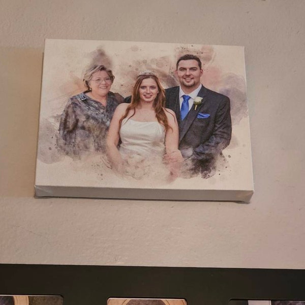Personalized Watercolor Memorial Drawing, Family Portrait Painting From ...