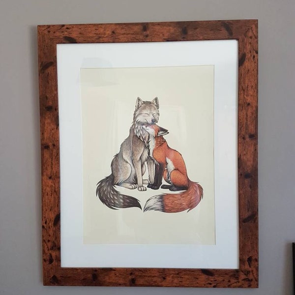Wolf & Fox Illustration A3 Print - Etsy
