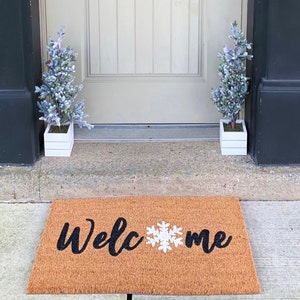 Welcome Snowflake Doormat, Winter Doormat, Welcome Mat, Winter Decor ...