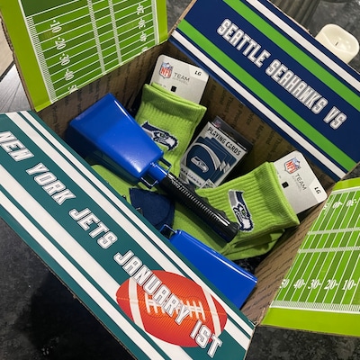 Football Care Package Stickers / Custom Gift Box for Him / Football ...