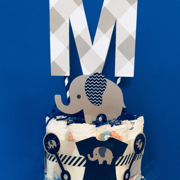 Navy, Gray Elephant Clip Art. Boy Baby Shower Digital Paper, Banner in ...