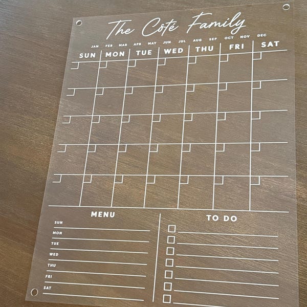 Elegant Custom Family Fridge Calendar | Modern Kitchen Organization ...