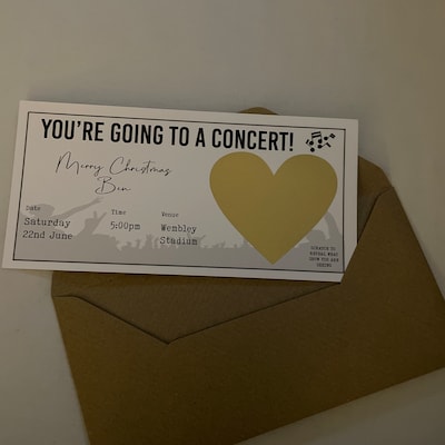 Personalised Surprise Birthday Card Personalised Surprise Concert ...