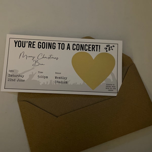 Personalised Surprise Birthday Card Personalised Surprise Concert ...