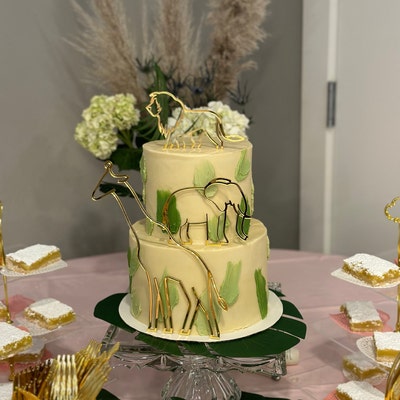 Animal Themed Line Cake Topper Set Customisable - Etsy