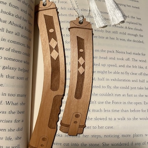 Star Wars Qui Gon Jinn Lightsaber Bookmark With Tassel Laser - Etsy