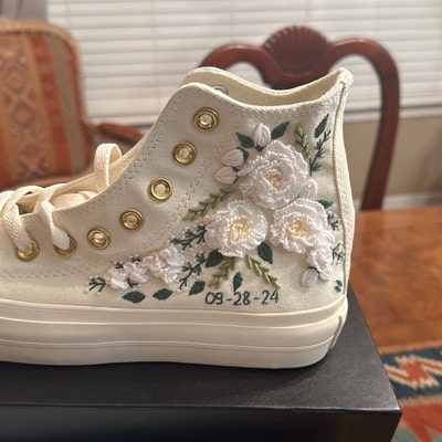 Custom Embroidered Converse High Tops/ Custom Converse Chuck Taylor ...