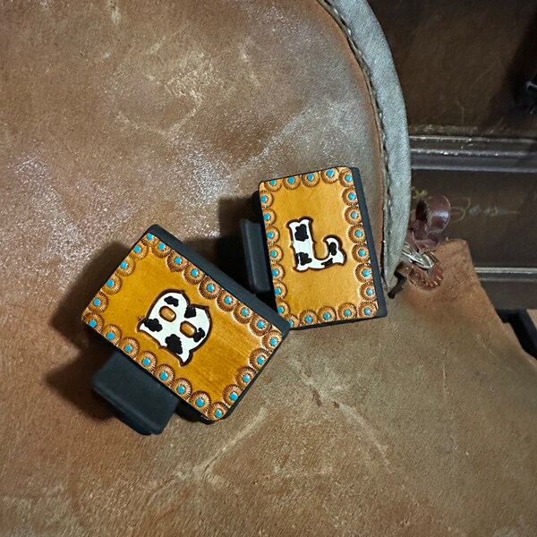 Ready to Ship | Tooled Leather Cow Tag Keychain | Cowgirl | Western ...