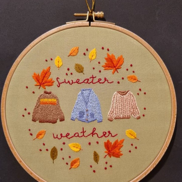 Autumn Series - Sweater Weather - Embroidery Pattern - PDF Instant ...