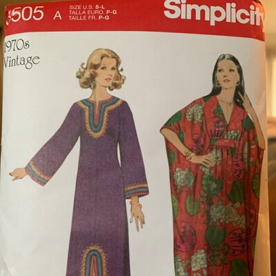 Simplicity 8505 Housedress Caftan Long Robe Bewitched Sewing Pattern ...