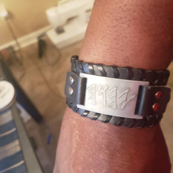 Paleo Hebrew Leather Cuff Bracelet YHWH, Paleo Hebrew Jewelry, Yahuah ...