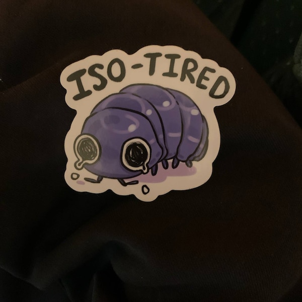 Iso-tired Isopod Bug Nature Glossy Waterproof Sticker Laptop Water ...