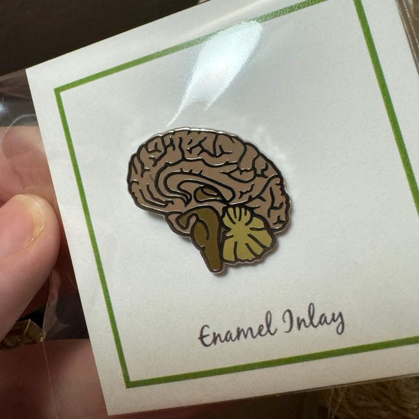 Brain Enamel Lapel Pin- EP107- Brain, Stroke, Medical and Anatomy ...