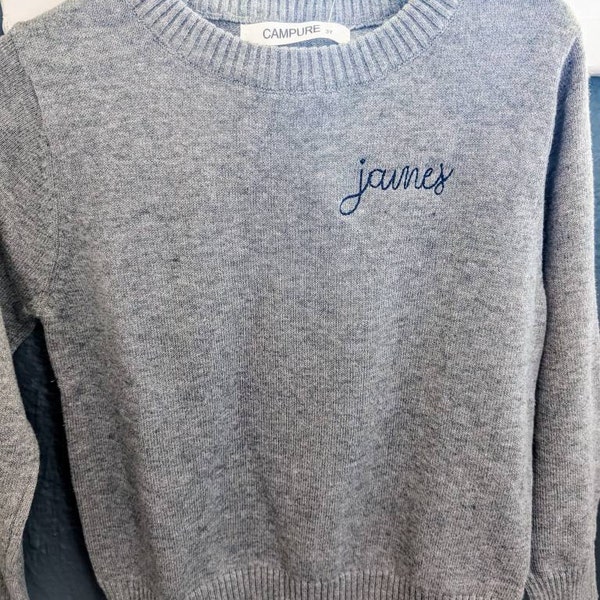 Boy’s Monogrammed Sweater, Toddler Embroidered Pullover, Custom Name ...