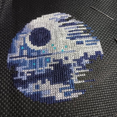 Geek Cross Stitch Pattern, Death Star Crossstitch PDF, Star Wars ...