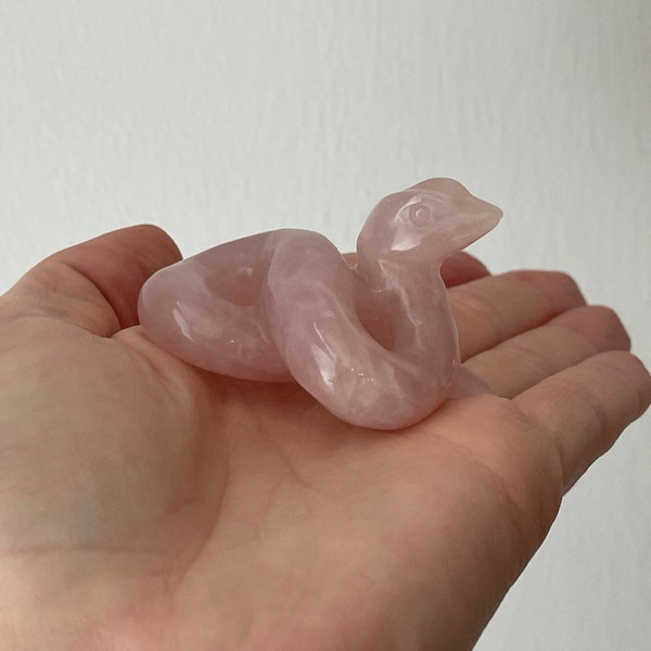 A 2'' Natural Rose Quartz Snake Skull Carved Crystal Skull Reiki ...