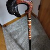 Hand Carved Folk Art Design Walking Cane - Funny Antique Walking Stick ...