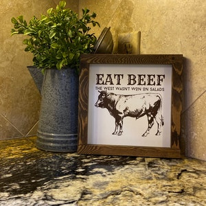 Eat Beef Western Farmhouse Style Sign - Etsy