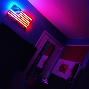 American Flag, USA Flag Led Sign, Custom Led Sign, Handmade Led Sign ...