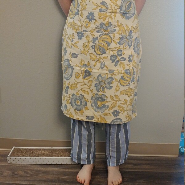 Women’s Kitchen Apron, Miami Plaid-blues, Chef’s Apron, Cooking Apron ...
