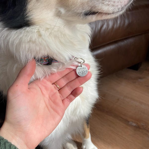 Wild Floral Dog Tag Personalized, Custom Pet Id Tag, Meadow Cat Name ...