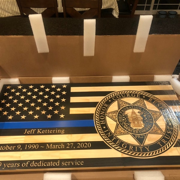 Fresno County Probation Thin Blue Line Subdued American Flag - Etsy