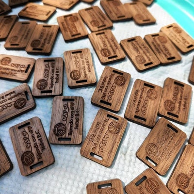 Walnut Wood RECTANGLE Tags 28mmx18mm Wooden Add: Any Text, an Image ...