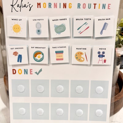 Daily Visual Routine Chart With Cards Morning Afternoon Evening ...