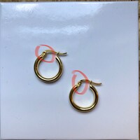 Medium Thick Gold Hoop Earrings, Little Gold Hoops, Gold Hoop Earrings ...