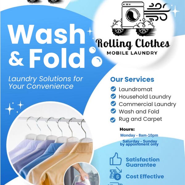 Laundry Service Flyer, DIY Flyer Template Design, Dry Cleaning Flyer ...