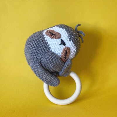 PATTERN ONLY: Sloth Baby Rattle Sloth Toy Safari Animal Toy Easy to ...