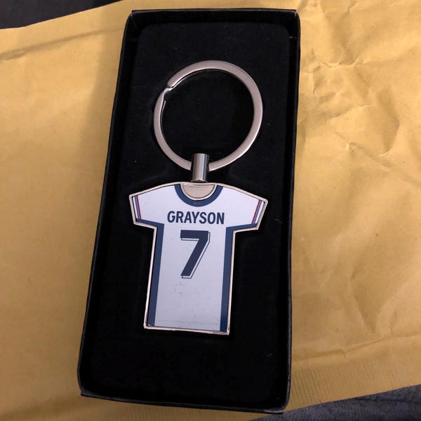 Personalised Football Shirt Keyring - Man Utd Fan Keyring, 25/26 and ...