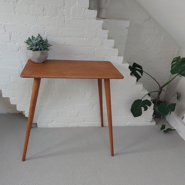 Walnut Wood Rectangle Computer Desk Table, Narrow Spacesaver Modern ...