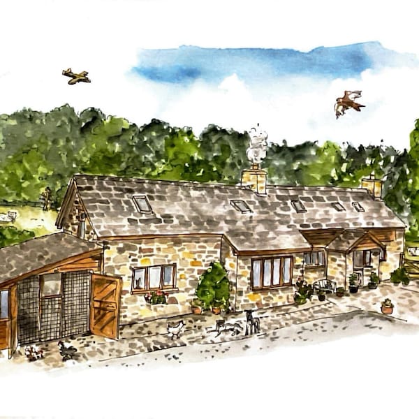 Personalised Building Art: Multiple House Portrait of Your 'house Story ...