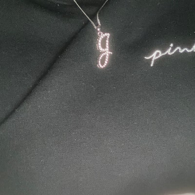 Initial Necklace 24 KT Gold Filled and Silver CZ Diamonds Regina George ...