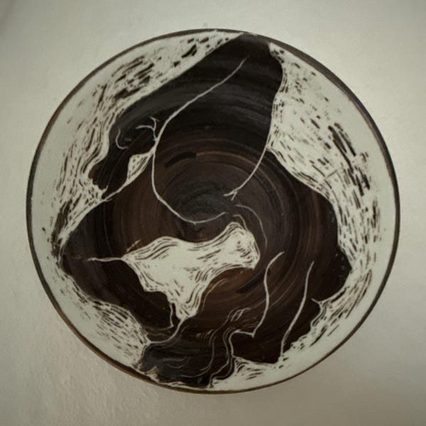 Wheelthrown Stoneware Planter With Sgraffito Engraving - Etsy