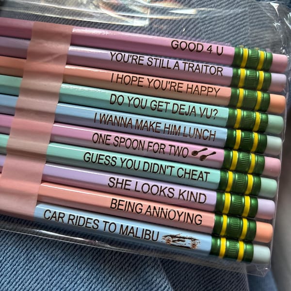 Set of 10 Ticonderoga Pencils With Taylor Swift Songs - Etsy