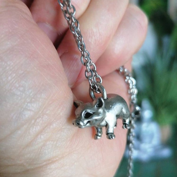 Cat Pendant Necklace Sterling Silver Solid Metal Made in Usa 100% ...